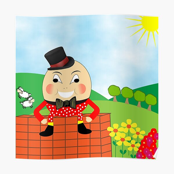 "Cute Humpty Dumpty Kids Nursery Rhyme Theme" Poster for Sale by ...