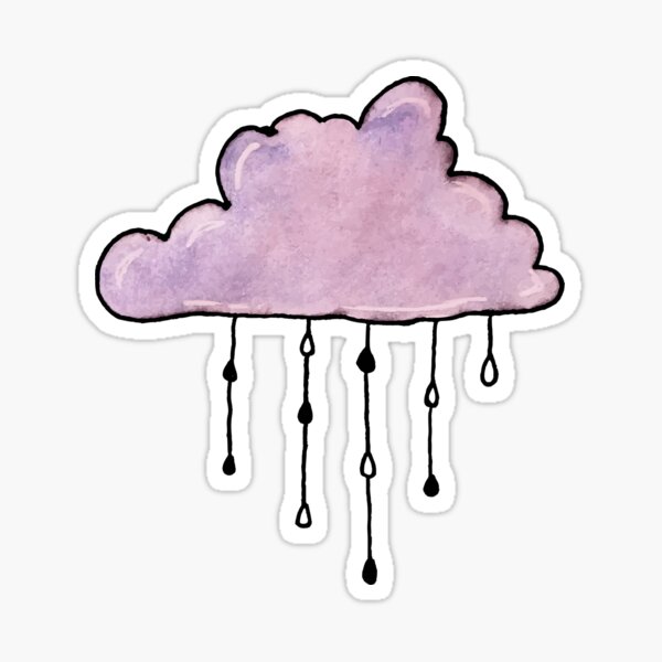 "purple rain cloud watercolor" Sticker for Sale by areckewey | Redbubble