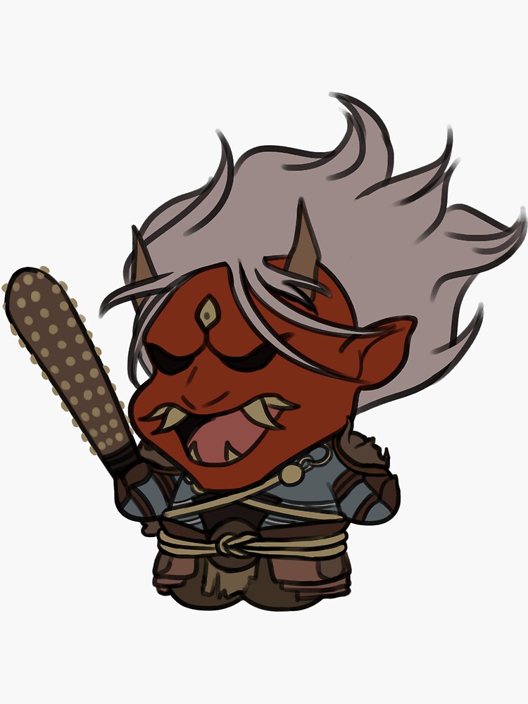 "Oni" Sticker for Sale by blinkingbat | Redbubble