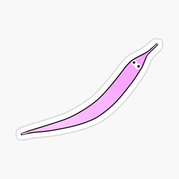 "Pink Worm on a string" Sticker by WhatWasSeen | Redbubble