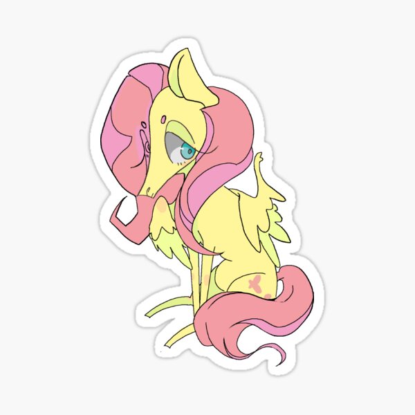 "fluttershy sticker" Sticker for Sale by Lucha-CL | Redbubble