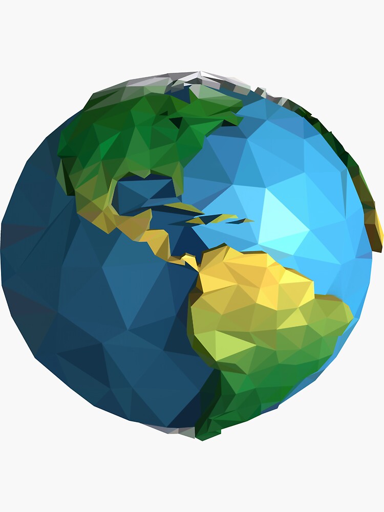 "Low Poly EARTH" Sticker by CHIPSU | Redbubble