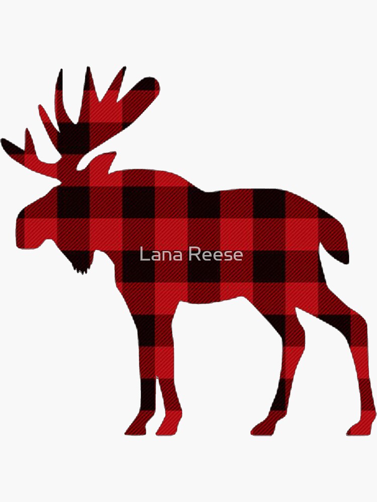 "Plaid Moose Country Pattern" Sticker for Sale by chakragyspsy | Redbubble