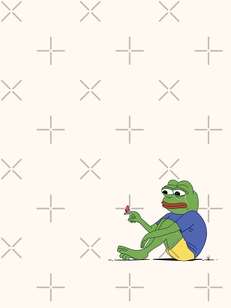 "Pepe The Frog Meme Sad Crying PepeTheFrog with Butterfly landing on ...