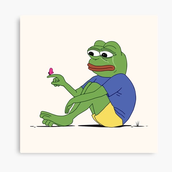 "Pepe The Frog Meme Sad Crying PepeTheFrog with Butterfly landing on ...