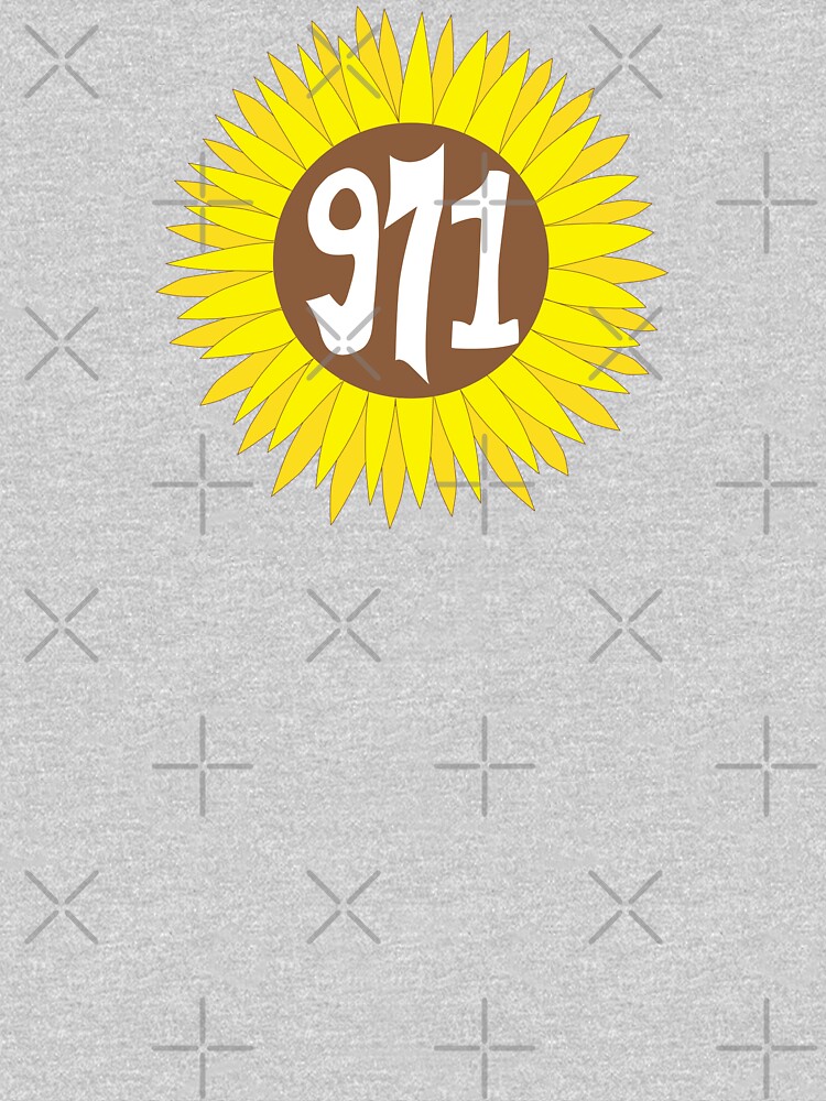 "Hand Drawn Oregon Sunflower 971 Area Code" T-shirt for Sale by ...