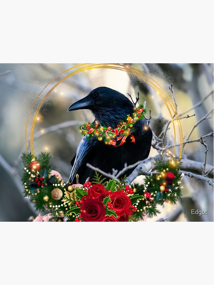 "Christmas Crow, raven, winter solstice" Sticker for Sale by Edgot ...
