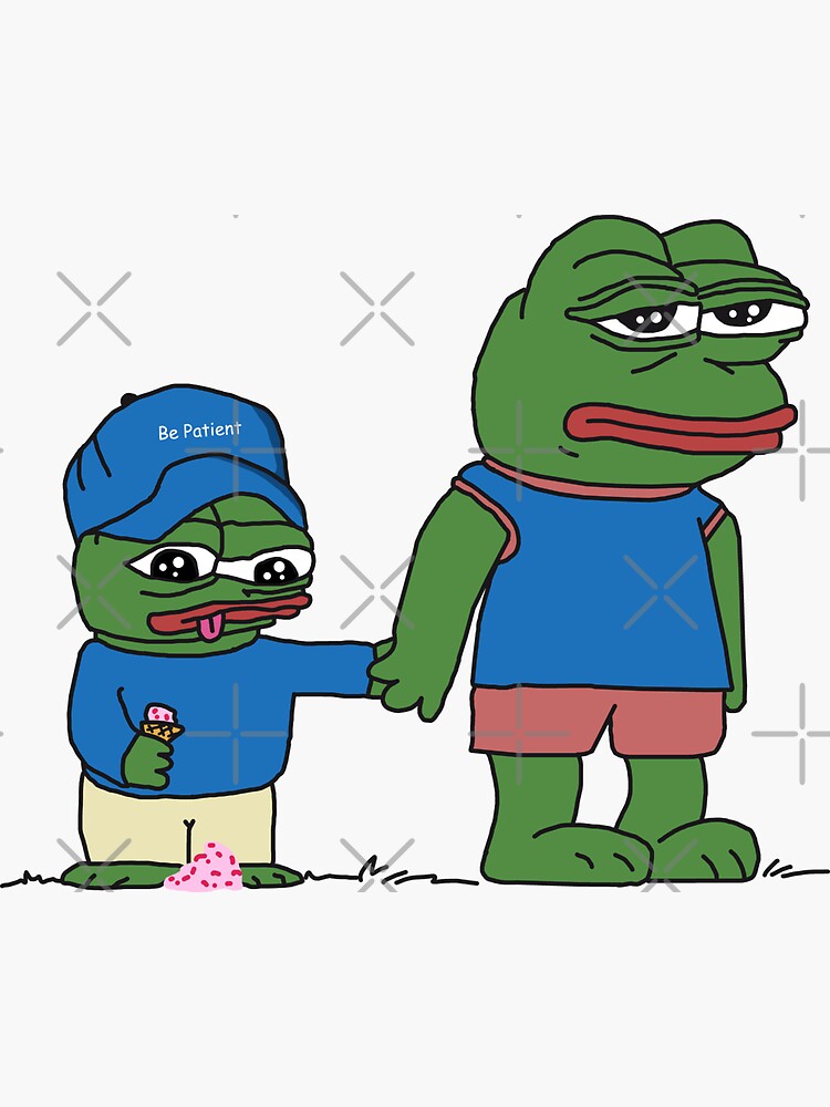 "PepeTheFrog and Kid Brother Apu Apustaja with ice cream holding hands ...