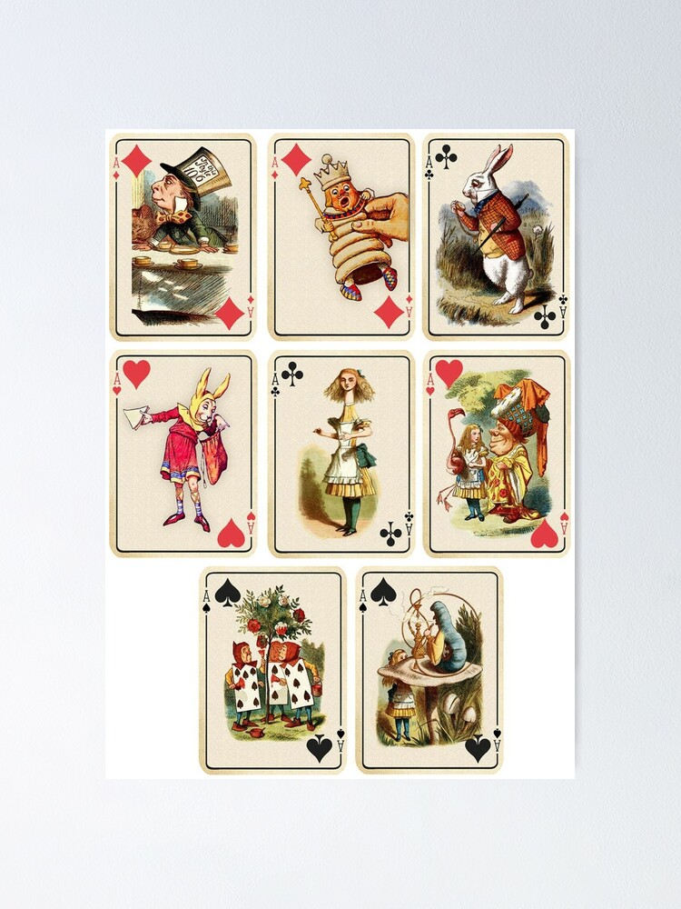 "Alice in Wonderland cards" Poster for Sale by MrCreatix | Redbubble