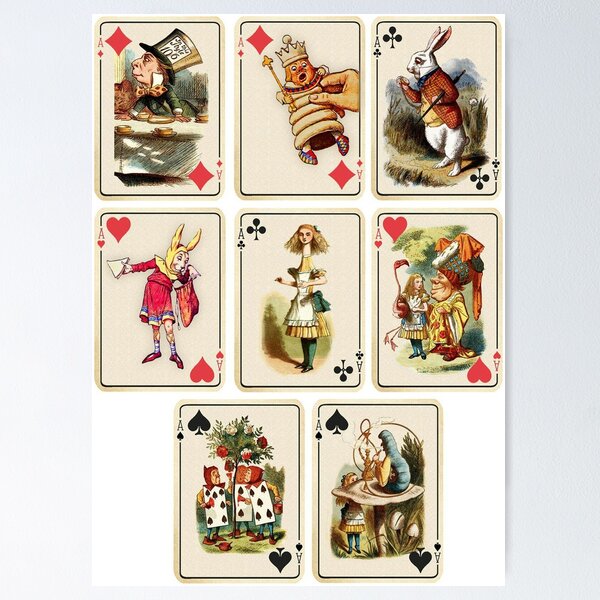 "Alice in Wonderland cards" Poster for Sale by MrCreatix | Redbubble