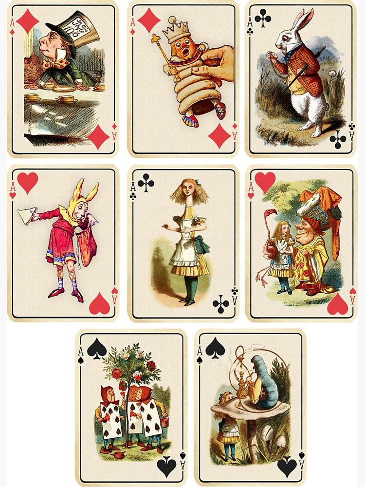 "Alice in Wonderland cards" Sticker for Sale by MrCreatix | Redbubble