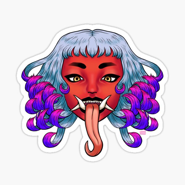 "Oni Monster-girl" Sticker for Sale by ZombieTeddie | Redbubble