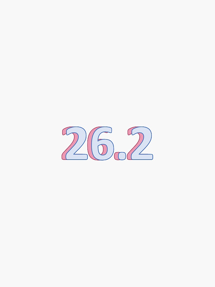 "26.2" Sticker for Sale by bauerhailey | Redbubble