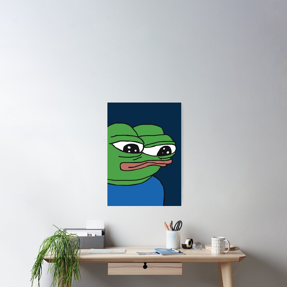 "PepeTheFrog Apu Apustaja The Helper Wall eyed pepe Blue with Sticker ...