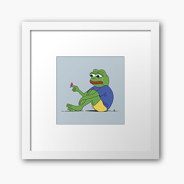 "Pepe The Frog Meme Sad Crying PepeTheFrog with Butterfly landing on ...