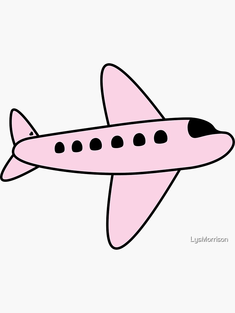 "Pink Airplane" Sticker for Sale by LysMorrison | Redbubble