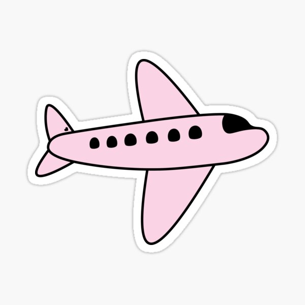 "Pink Airplane" Sticker for Sale by LysMorrison | Redbubble