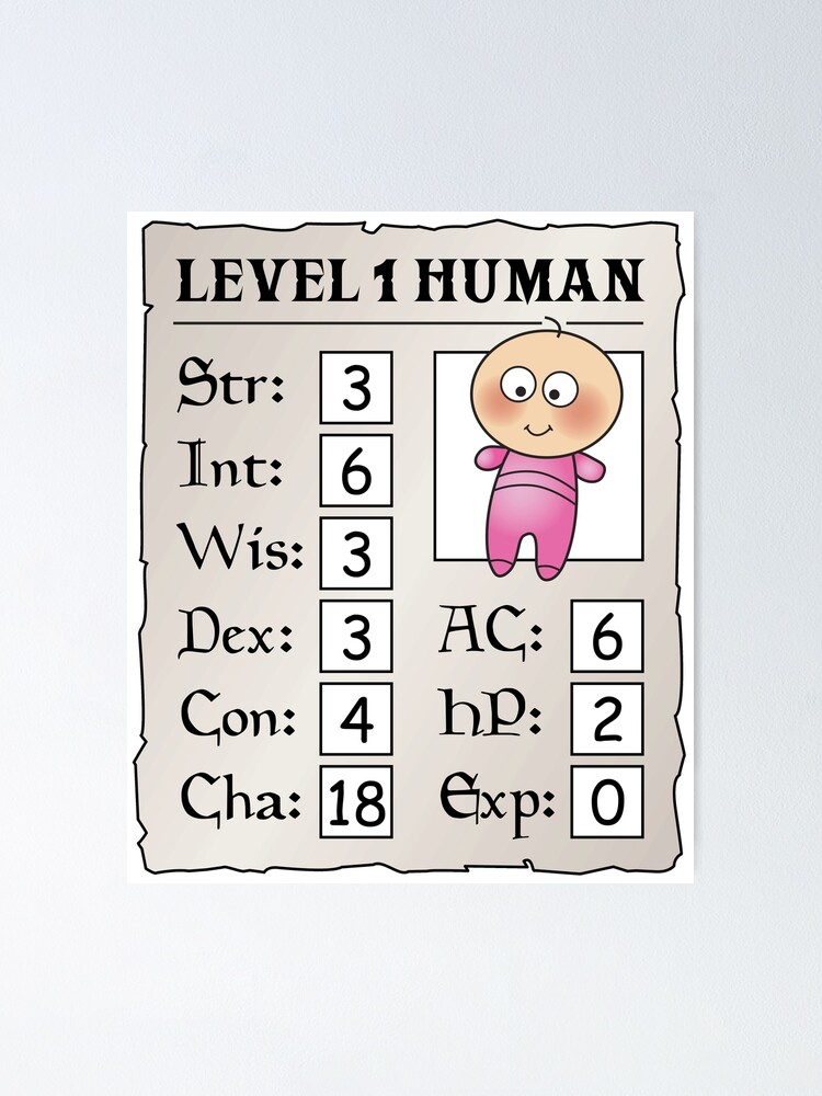 "Level 1 Human - Girl" Poster for Sale by Mike-Brodu | Redbubble