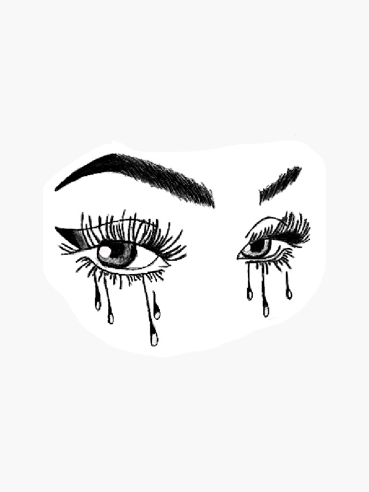 "crying eyes" Sticker for Sale by avelexa | Redbubble
