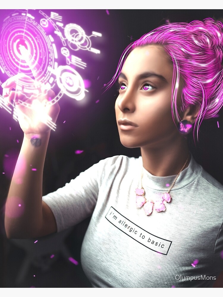 "Futuristic AI Lady" Poster by OlympusMons | Redbubble