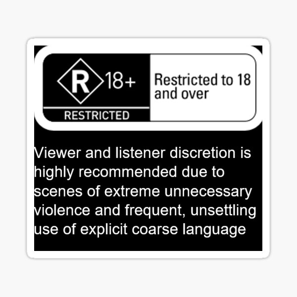 "R-rated person rating" Sticker for Sale by RexAquila | Redbubble