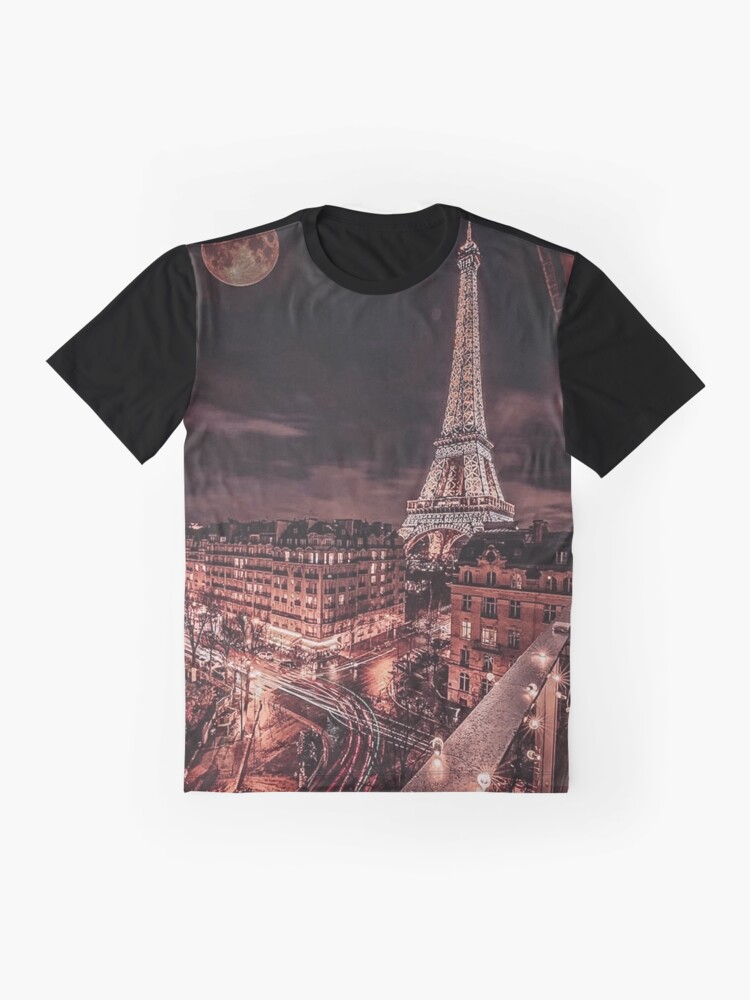 "Paris Nights Rose Gold - City Scene Aesthetic - Window View" Graphic T ...