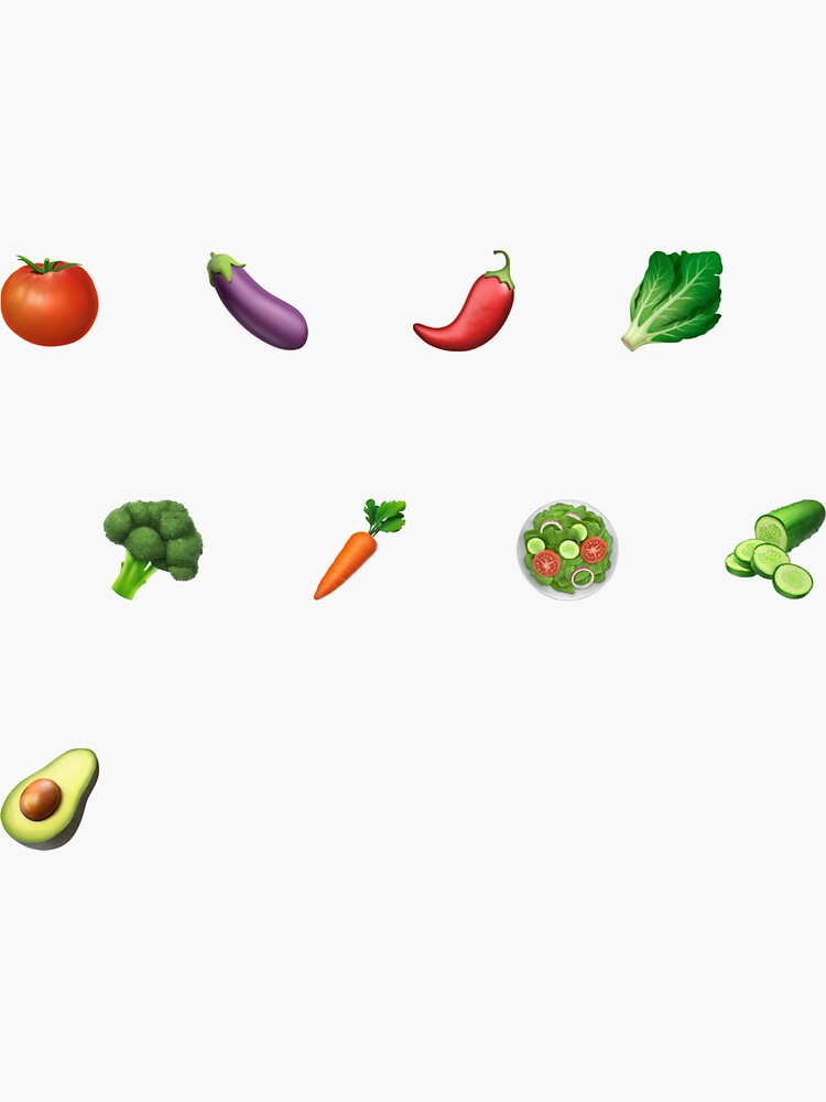"vegetable emoji pack" Sticker by kskorupski | Redbubble