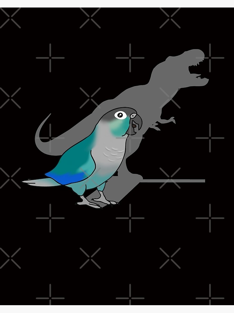 "Turquoise Green Cheeked Conure T-rex" Art Board Print for Sale by ...