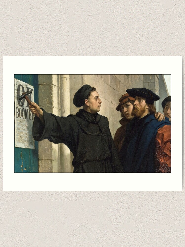 "OK Boomer Funny Monk Martin Luther Wittenberg Meme " Art Print for ...
