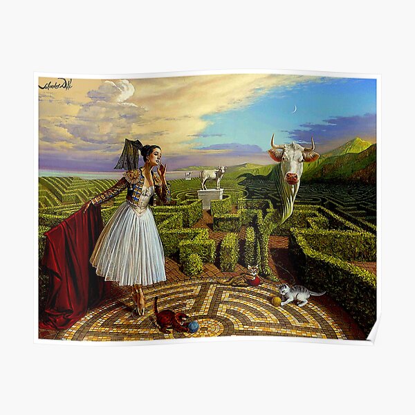 Póster «LABERINTO: Impresión de arte abstracto vintage» de posterbobs ...