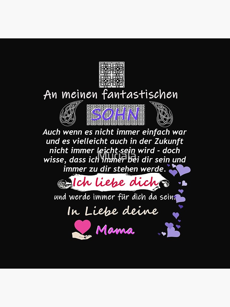 "Fantastischer Sohn - Mutter Spruch" Dekokissen von Myriala | Redbubble