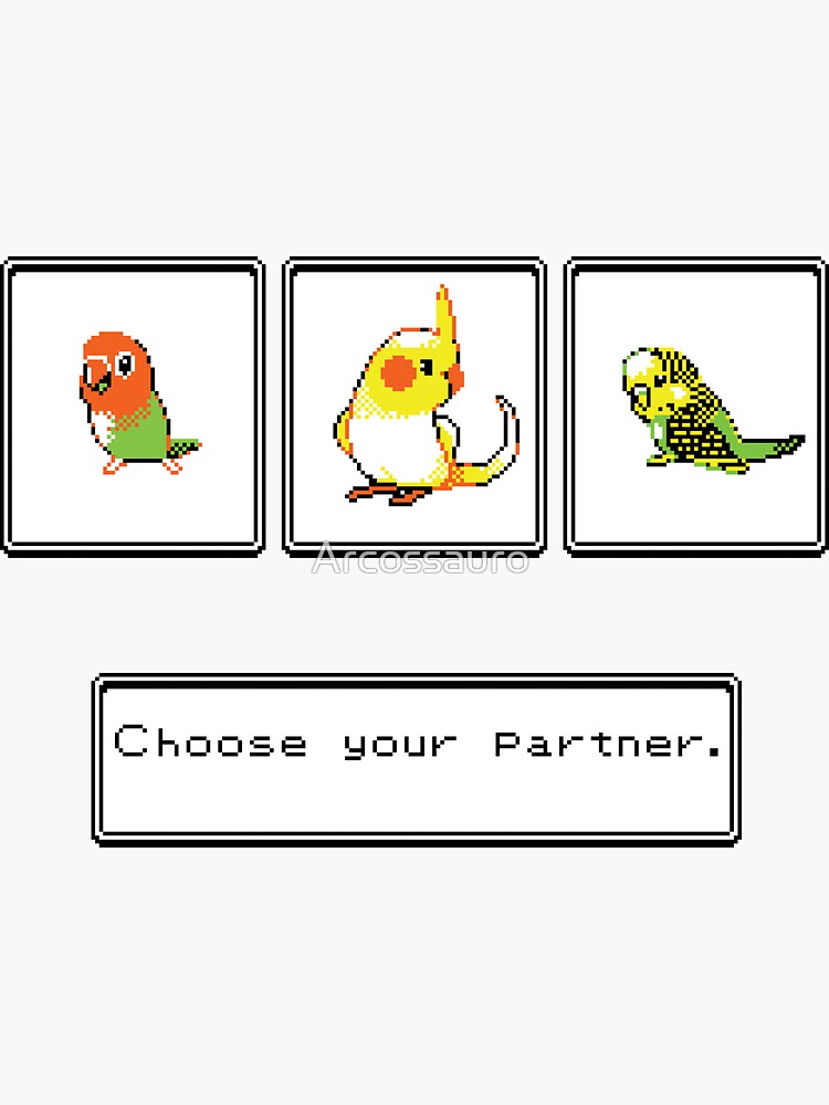 "Choose your partner" Sticker by Arcossauro | Redbubble