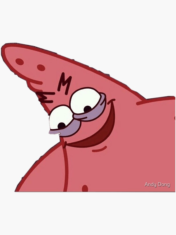 "patrick star evil stare meme " Sticker by andydalk24 | Redbubble