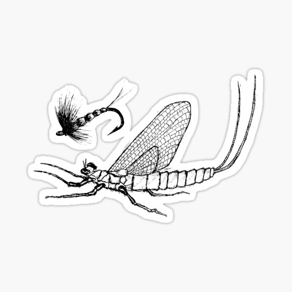"Mayfly and Emulator" Sticker by Kathrynshaw | Redbubble