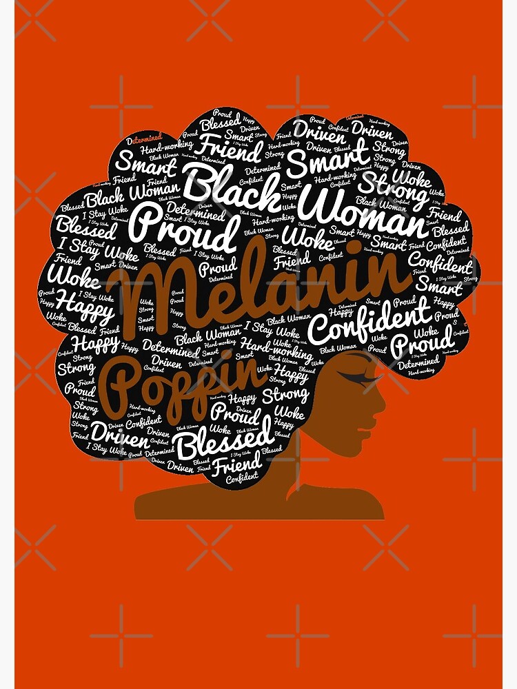Melanin Poppin Natural Hair Afro Art Black Woman Spiral Notebook For
