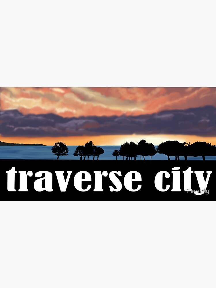 "Traverse City Sunset" Sticker for Sale by Fervidly | Redbubble