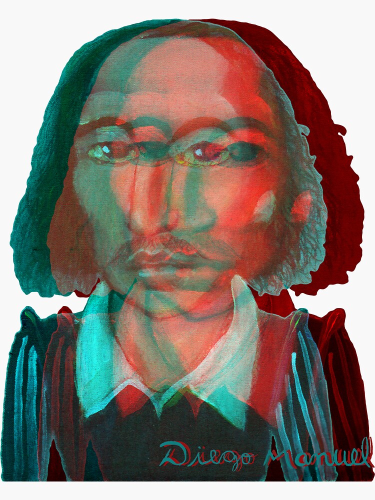 "William Shakespeare portrait 3d" Sticker for Sale by diegomanuel ...