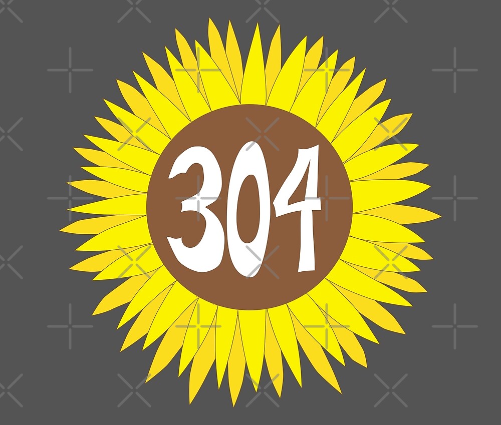 "Hand Drawn West Virginia Sunflower 304 Area Code" by itsrturn | Redbubble