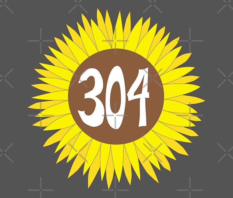 "Hand Drawn West Virginia Sunflower 304 Area Code" by itsrturn | Redbubble