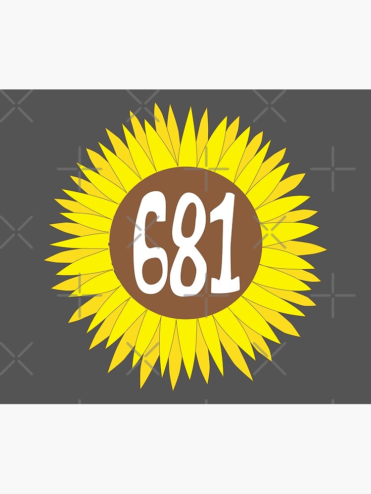 "Hand Drawn West Virginia Sunflower 681 Area Code" Poster for Sale by ...
