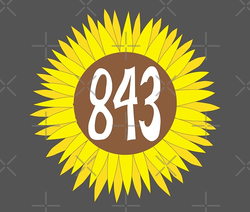 "Hand Drawn South Carolina Sunflower 843 Area Code" by itsrturn | Redbubble