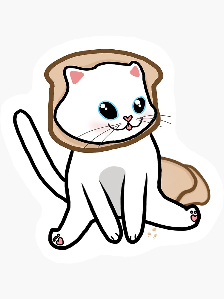 Slice Of Bread Cat Sticker By Keiras 141 Redbubble