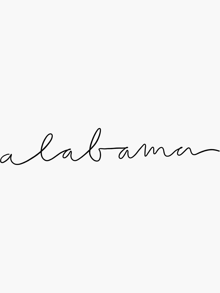 "Alabama Cursive Sticker" Sticker for Sale by arc761999 | Redbubble
