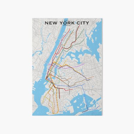 "New York City Transit Map" Art Board Print for Sale by CPTVDesign ...