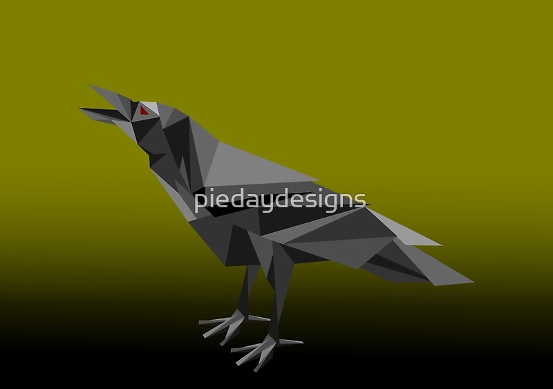"Raven Geometric Grey Triangles" by piedaydesigns | Redbubble