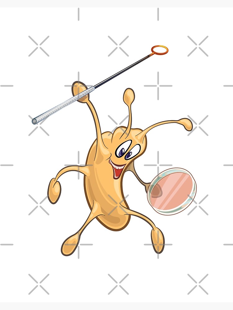 "Microbiology Cartoon - Bacteria holding Inoculating Loop and Petri ...