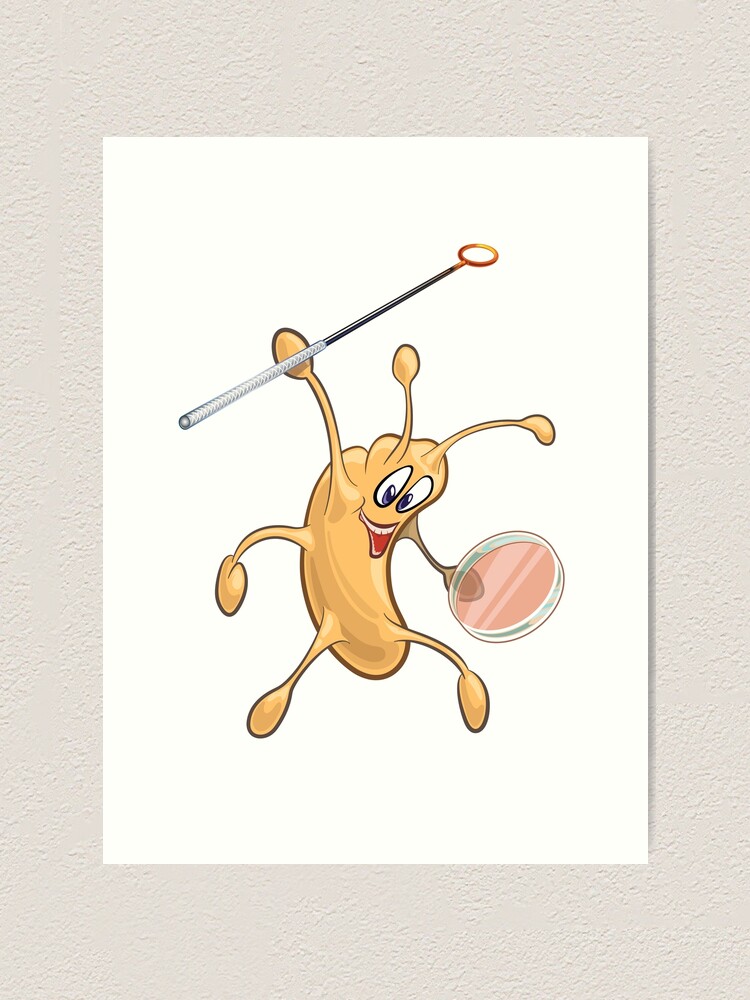 "Microbiology Cartoon - Bacteria holding Inoculating Loop and Petri ...