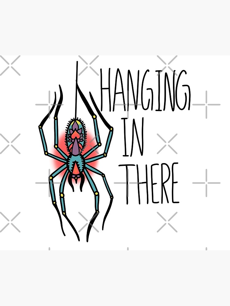"Hanging In There Neo-Traditional Tattoo Spider" Throw Blanket by ...
