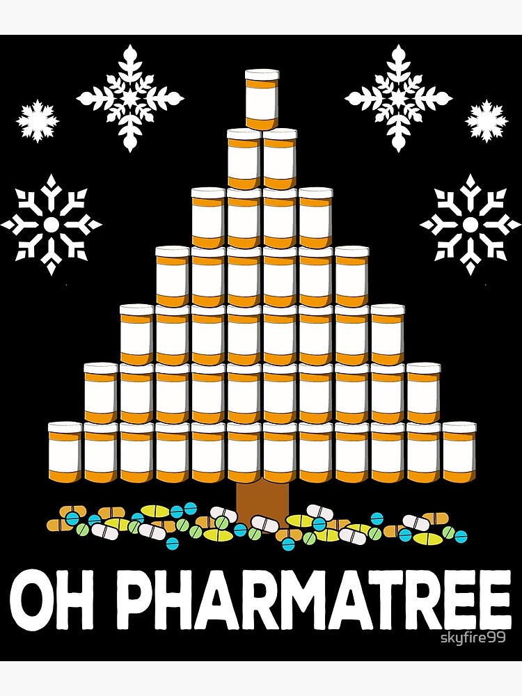 "Pharmacy Christmas Tree Medication Pharmacist Gift Idea" Poster for ...