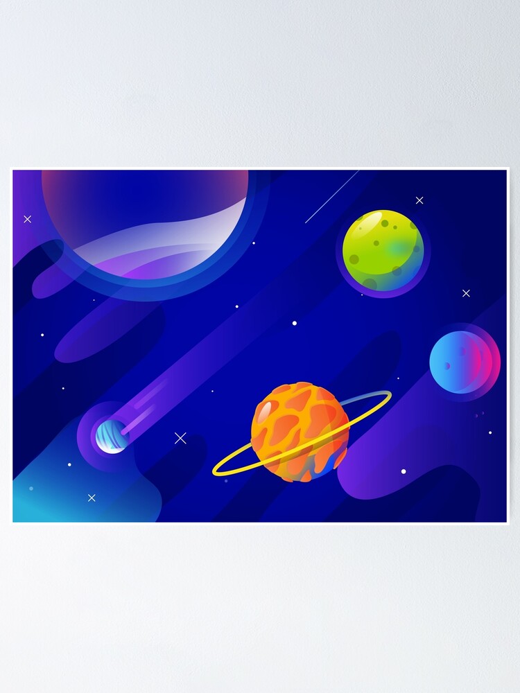 "Synthwave Space: Jupiter, Saturn, Uranus" Poster by SynthWave1950 ...